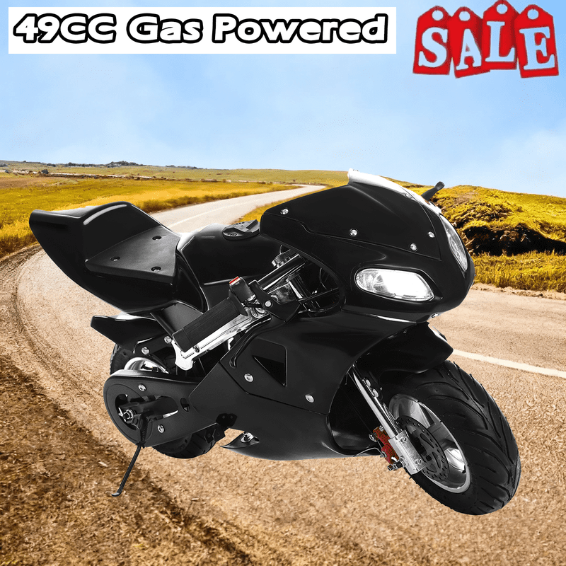 WETS 49cc 2-Stroke Pocket Bike,Mini Gas Motorbike,Off Road Trail Bike ...
