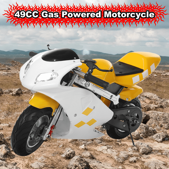 WETS 49cc Mini Dirt Bike Pocket Bike 2-Stroke Gas Power Motocross, Mini ...