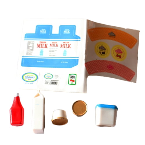 WETS 5Pcs/Set Miniature Food Cute Realistic Resin Tiny Milk Yogurt ...