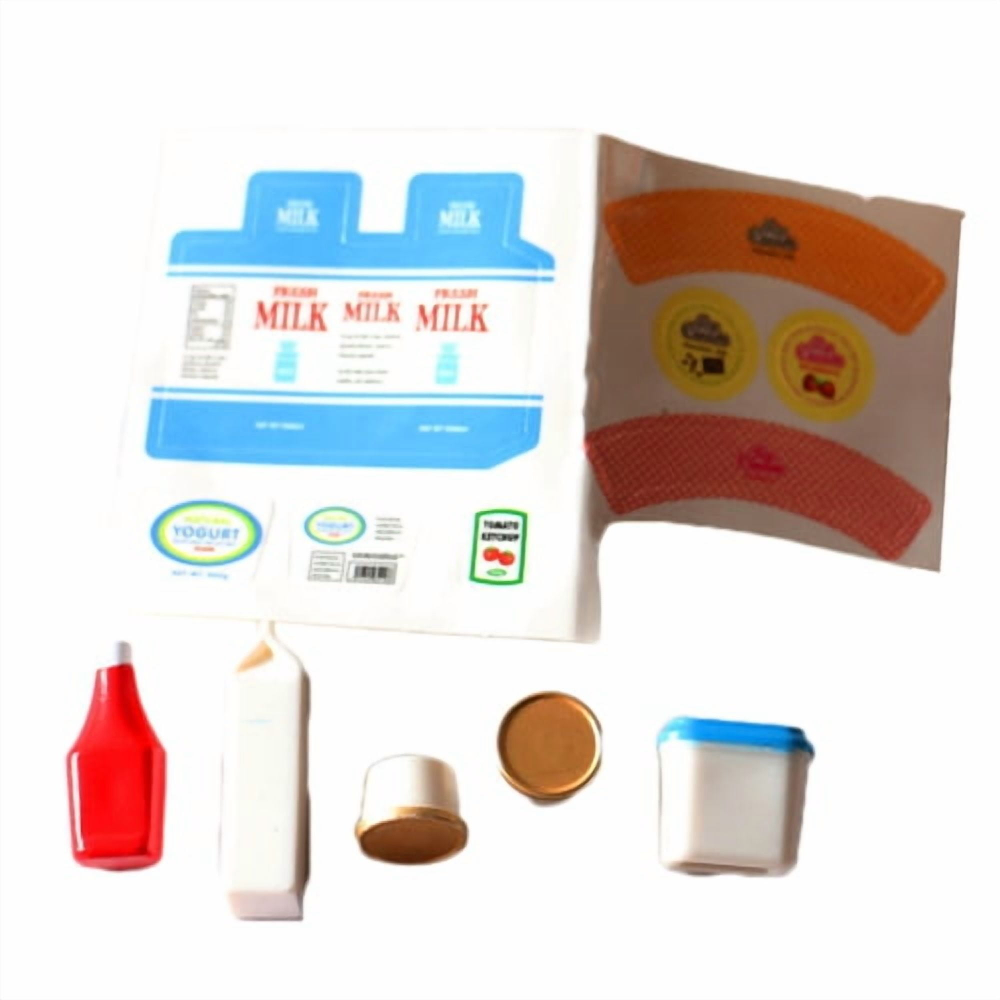 WETS 5Pcs/Set Miniature Food Cute Realistic Resin Tiny Milk Yogurt ...