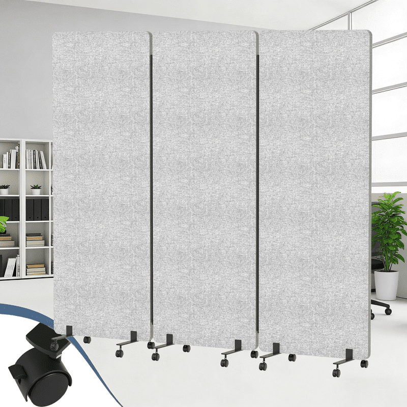WETS 71"×66" 3 Panel Soundproof Room Divider with Wheels, Portable ...