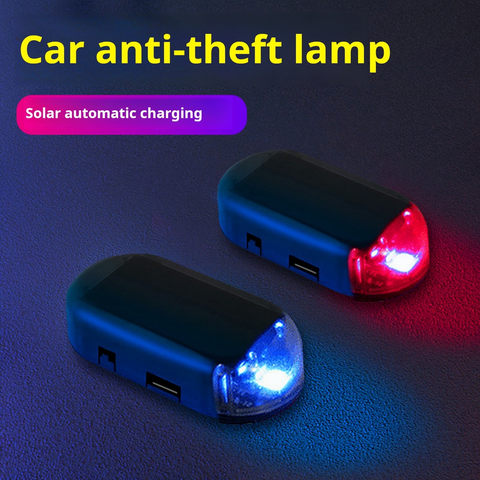 WETS Car Solar Power Simulated Dummy Alarm Anti-Theft LED Flashing ...