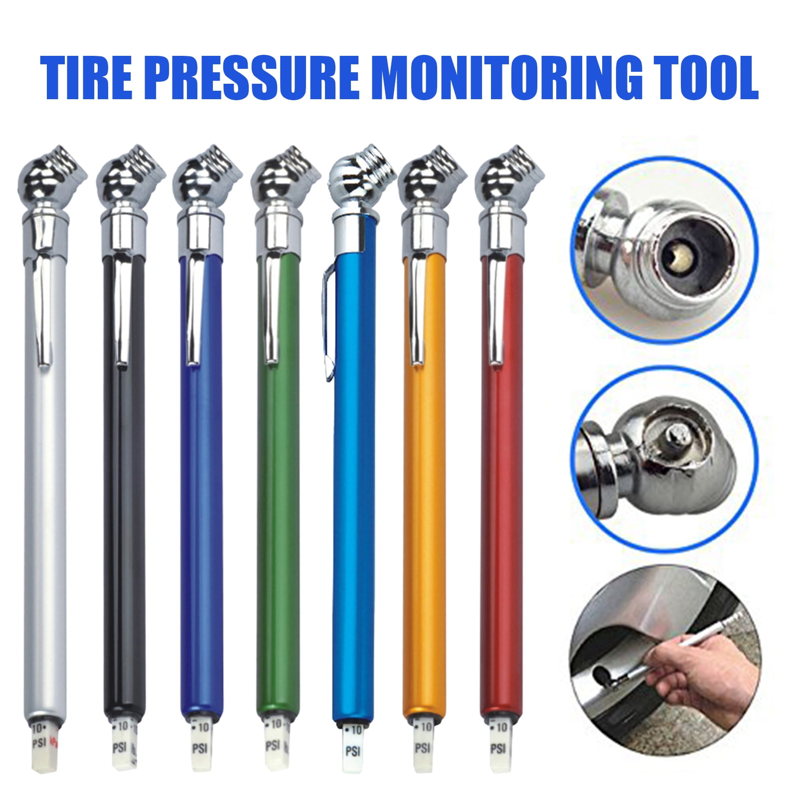 WETS Car Tire Pressure Gauge with Tread Depth Gauge Deflator Valve for ...