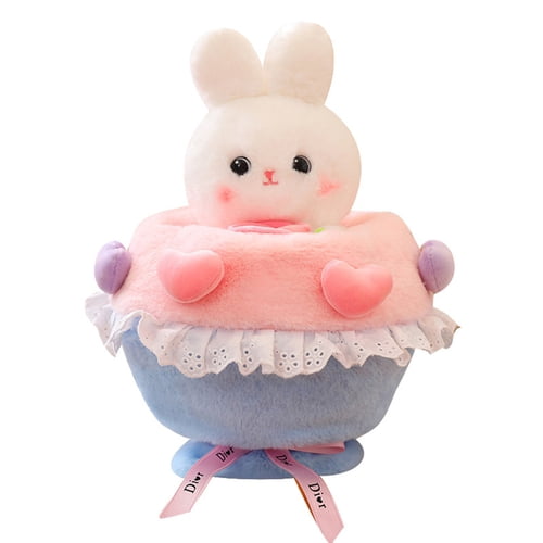 WETS Cartoon Rabbit Plush Toy Lovely Stuffed Bouquet Bunny Doll ...