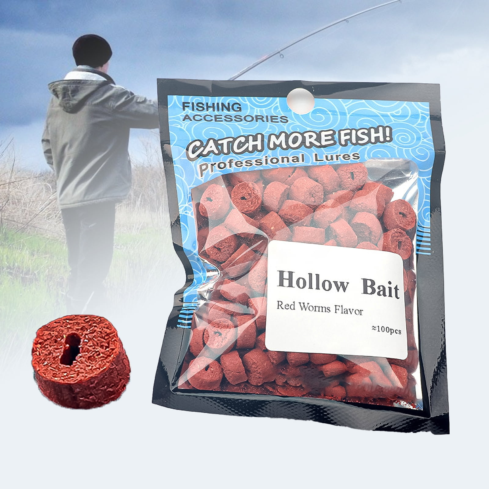 WETS Hollow Red Bait Artificial Attractive Eco-friendly Insect Particle ...