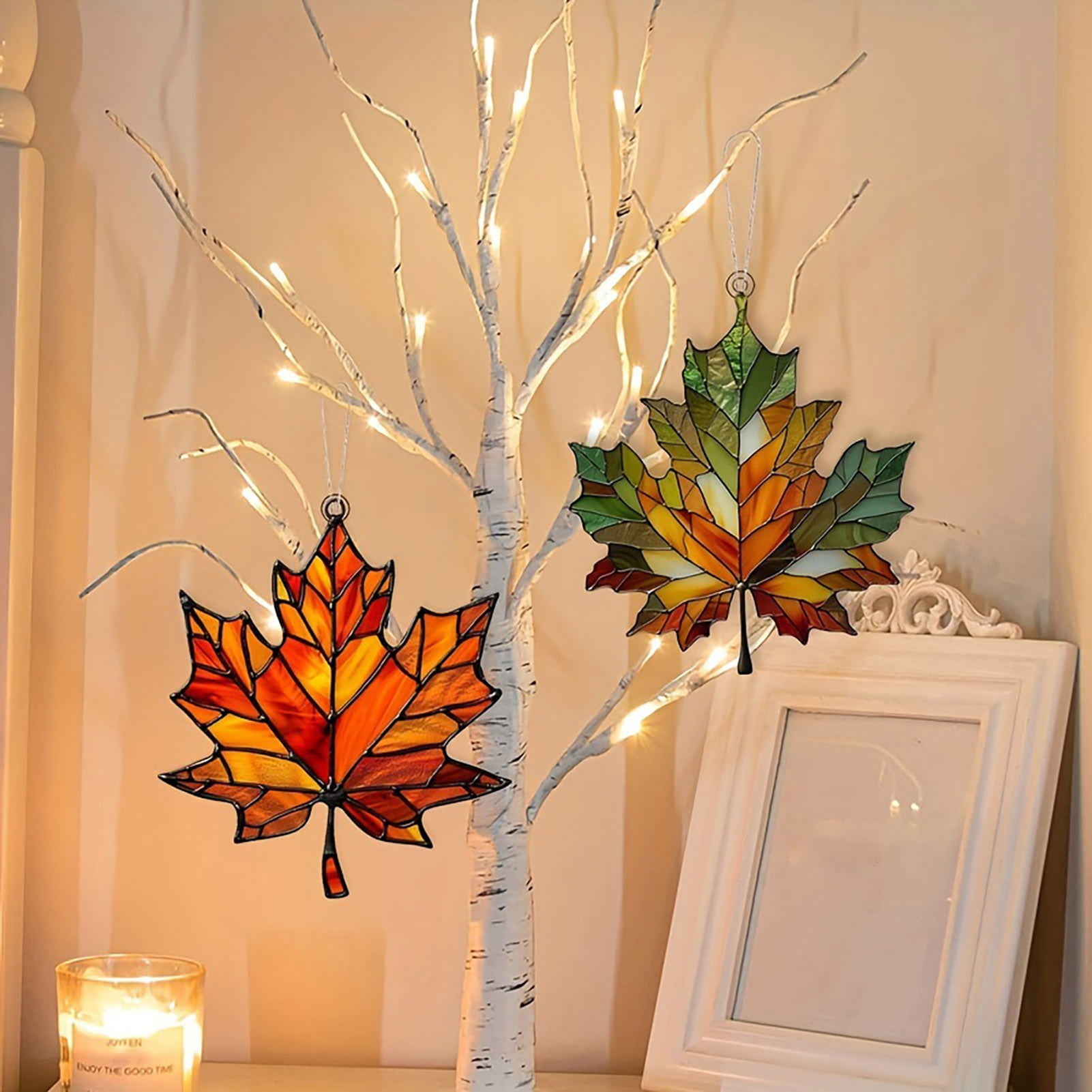 WETS Maple Leaf Acrylic Pendant 3.9inch Window Wall Hanging Ornament ...