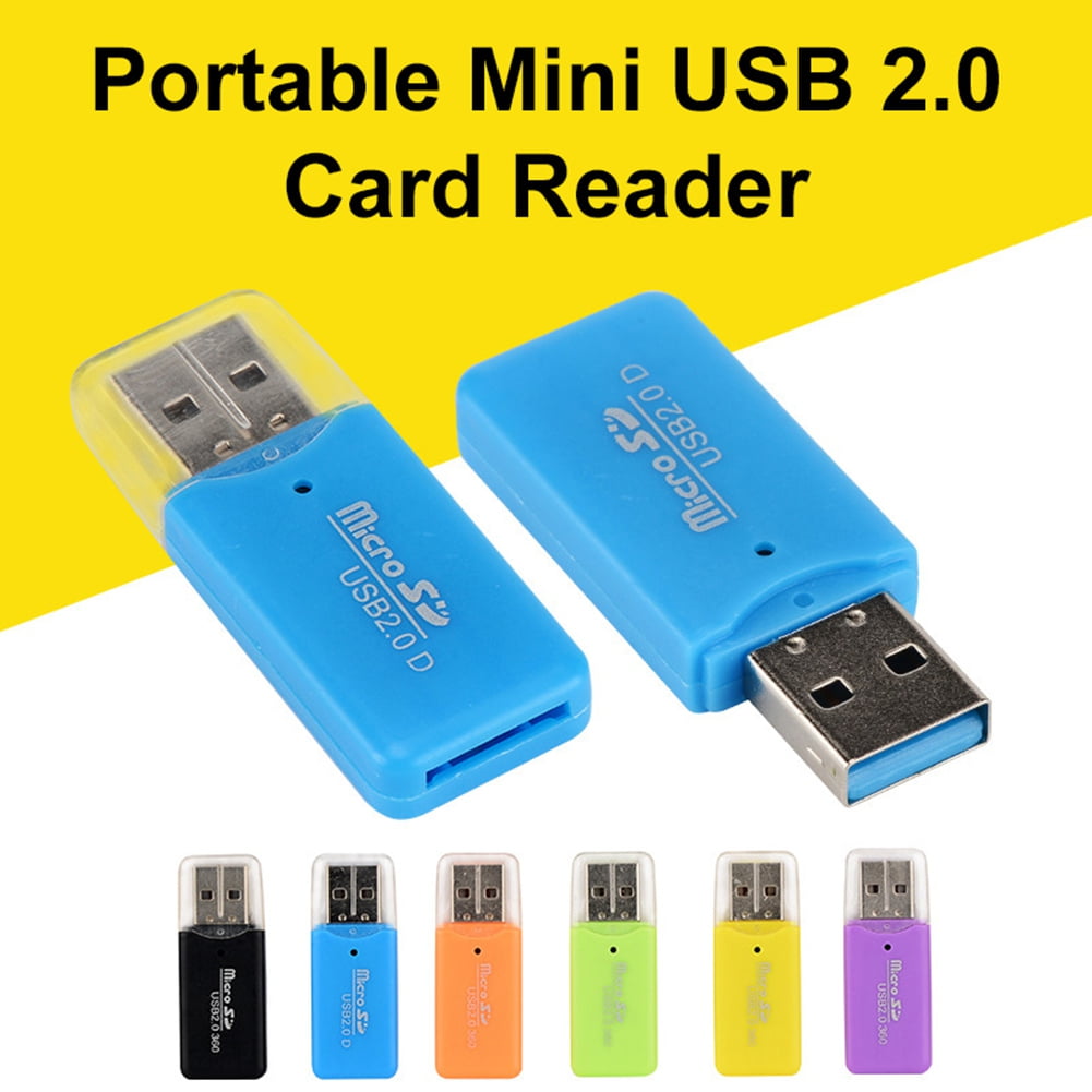 WETS Mini Portable USB 2.0 TF Micro SD Memory Card Reader for PC Laptop ...