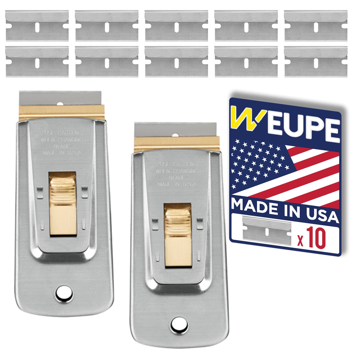 WEUPE Razor Blade Scraper Tools (Set of 2), Window Scraper, Glass ...
