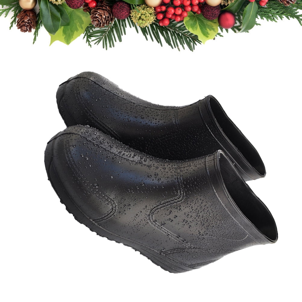 WEUVEB 1 Pair Black EVA Rain Shoes for Adults on Rainy Days with Thick ...