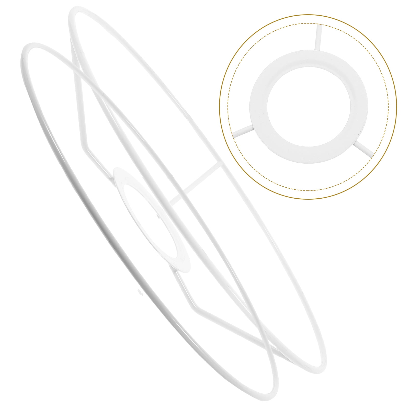 WEUVEB 1 Pair White Round Lampshade Ring for DIY Lighting Fixture ...