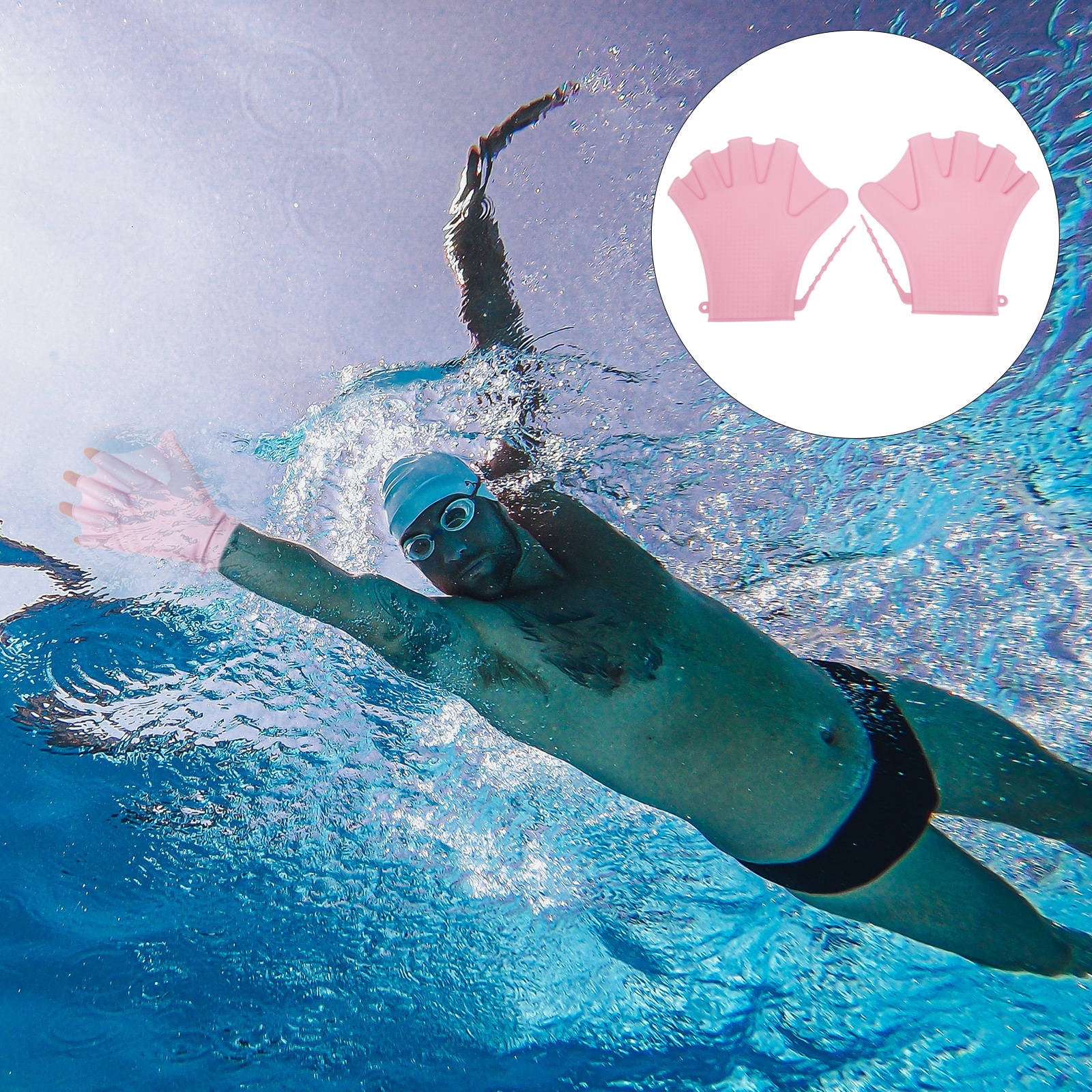 WEUVEB 1 Pair Pink Adjustable Aquatic Hand Paddles for Upper Exercise ...