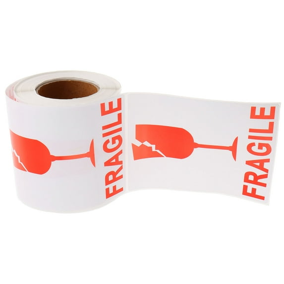 WEUVEB Fragile Warning Labels Red Copperplate Adhesive for Safe ...
