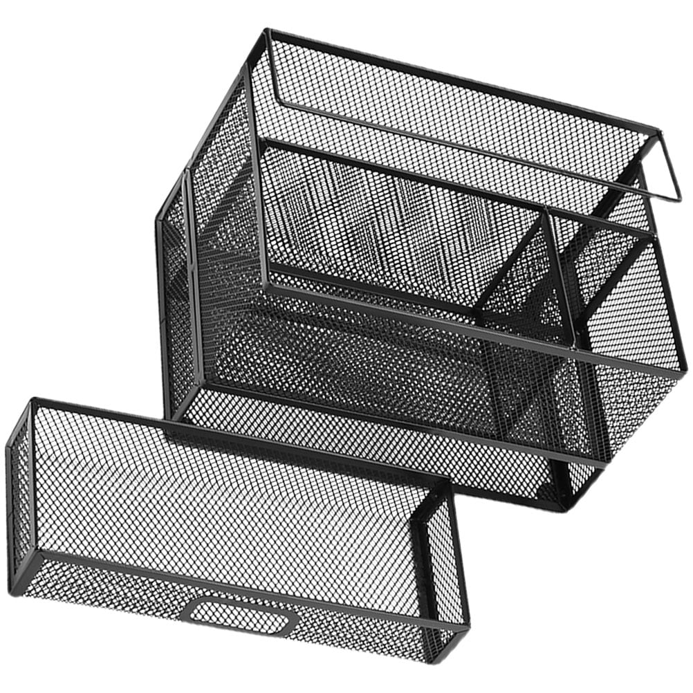 WEUVEB 1 Set Metal Mesh Organizer for Desk in Black With Simple and ...