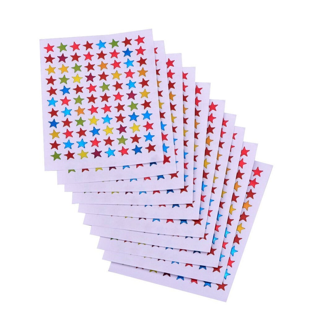 WEUVEB 10 Sheets Star Sticker Packs for Kids Grading Stickers in ...