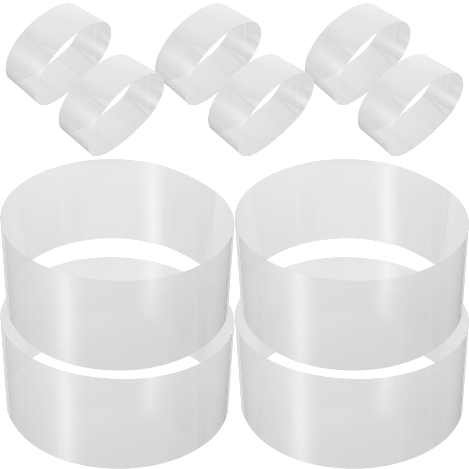 WEUVEB 100 Sheets Transparent Mousse Cake Collar Rectangular Shape Diy ...