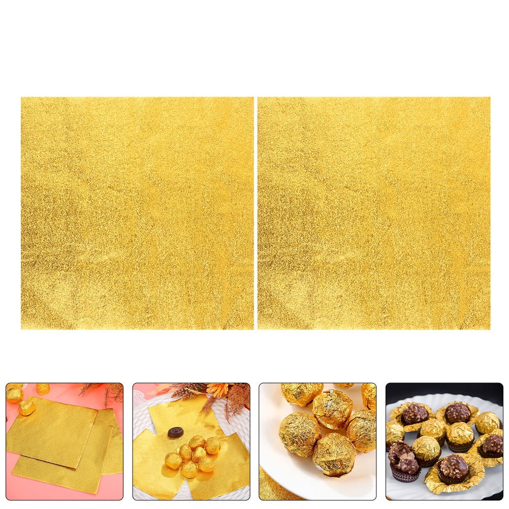 WEUVEB 100Pcs Wedding Candy Wrappers Golden Aluminum Foil for Diy ...