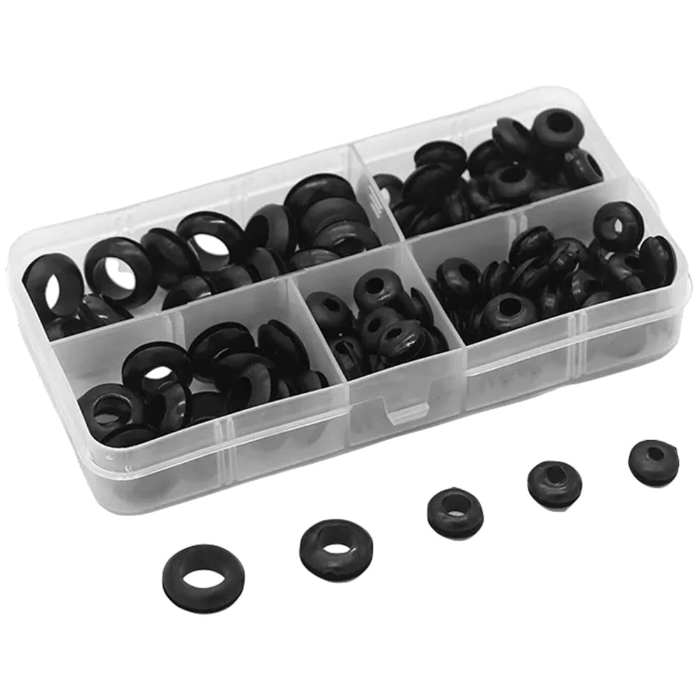 WEUVEB Round Electrical Wire Gaskets Black Rubber 105Pcs 8Mm - Walmart.com