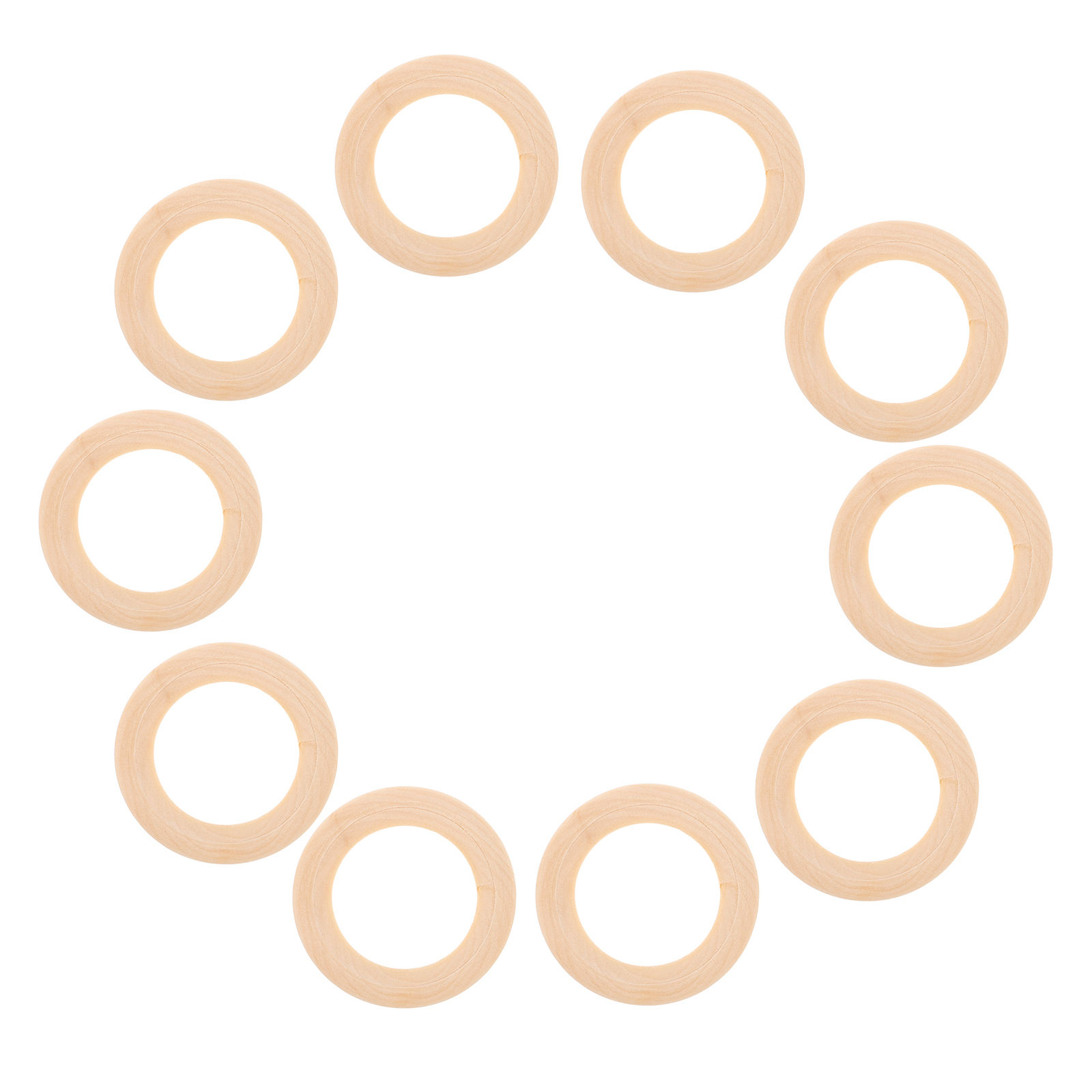 WEUVEB 10Pcs Round Circle Ring Wood for Macrame Projects Solid Wood ...
