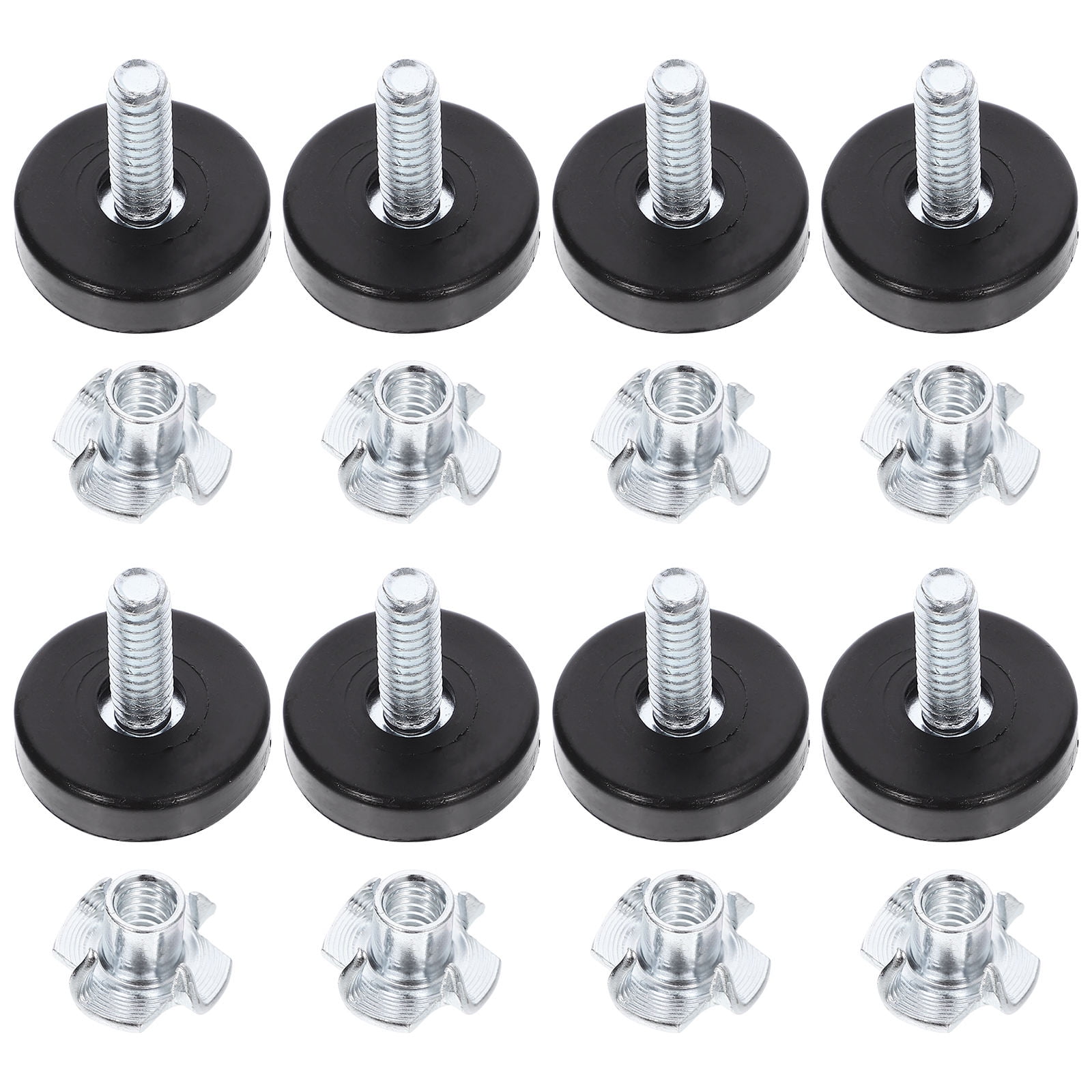WEUVEB 12Pack PP Round Furniture Levelers Feet Protect Floor and Adjust ...