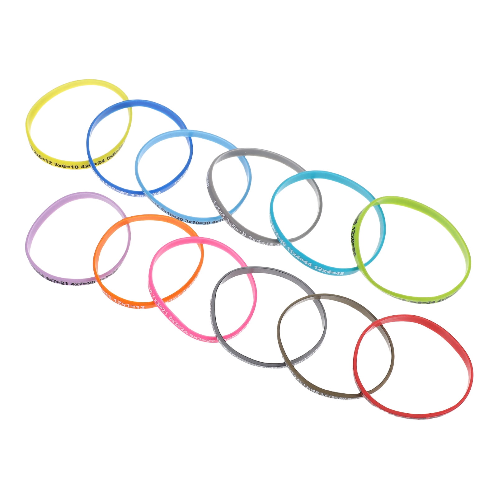 WEUVEB 12Pcs Multiplication Tables Bracelet Assorted Color Round Shape ...