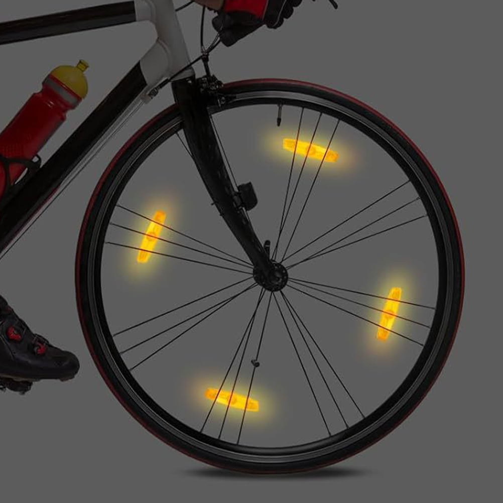 WEUVEB Bicycle Wheel Reflectors Night Riding Orange PVC 12pcs - Walmart.com