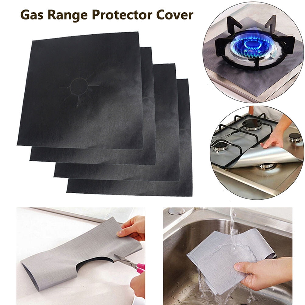 WEUVEB 12Pcs Gas Hob Protector Sheets Non Stick Oven Liner Durable ...