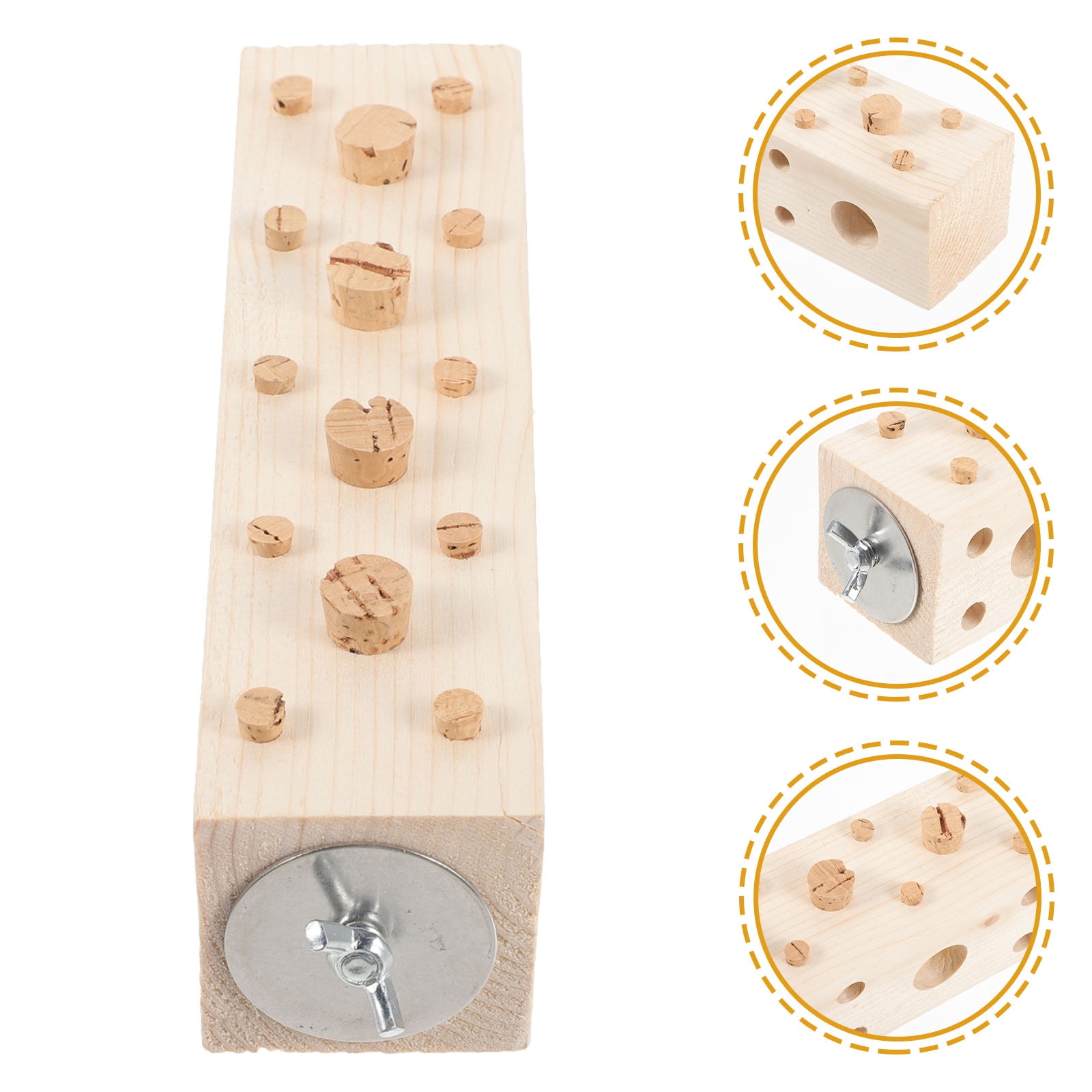 WEUVEB Parrot Blocks Bird Wooden Block Beige 1Pcs - Walmart.com