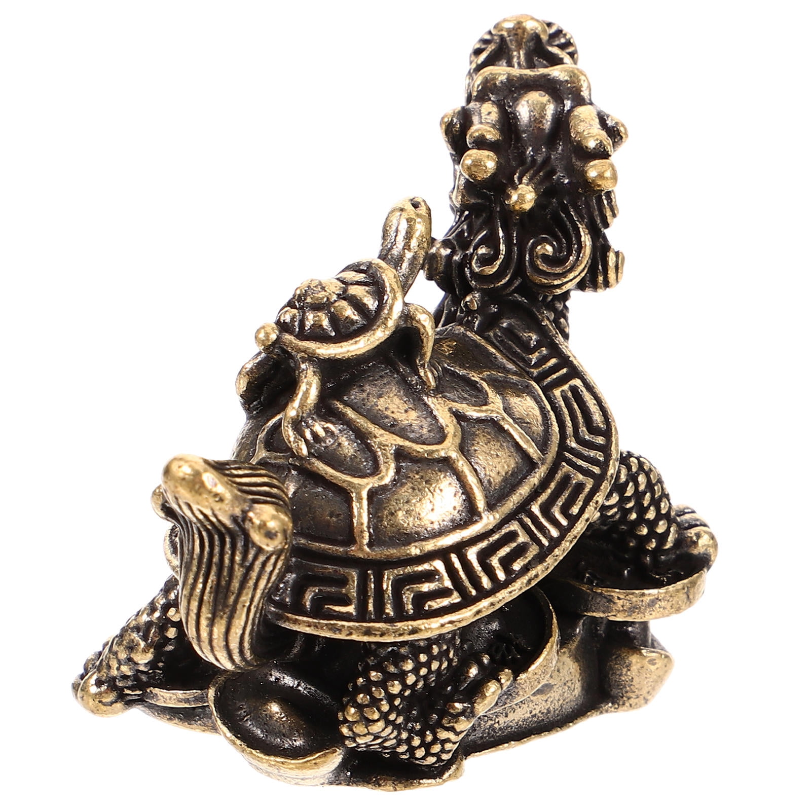 WEUVEB Copper Dragon Turtle Statues Golden 1Pack 2.2x1.6x1.2in ...