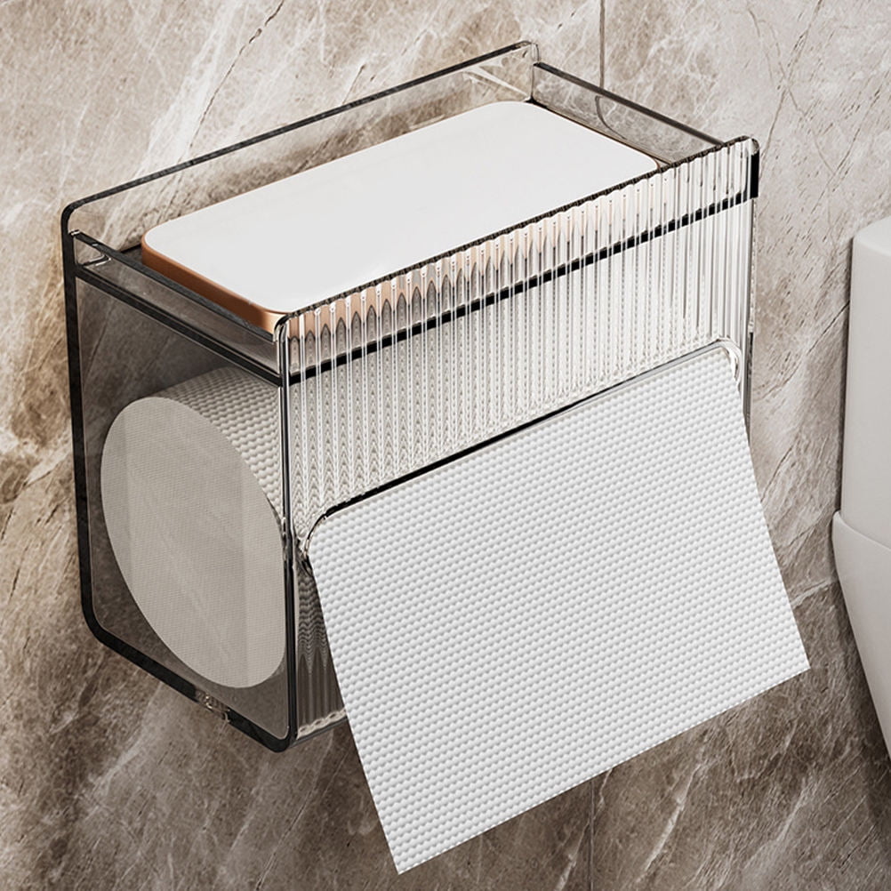 WEUVEB Practical Texture Tissue Holder Box Acrylic 1Set 6.9x5.3x3.5in ...