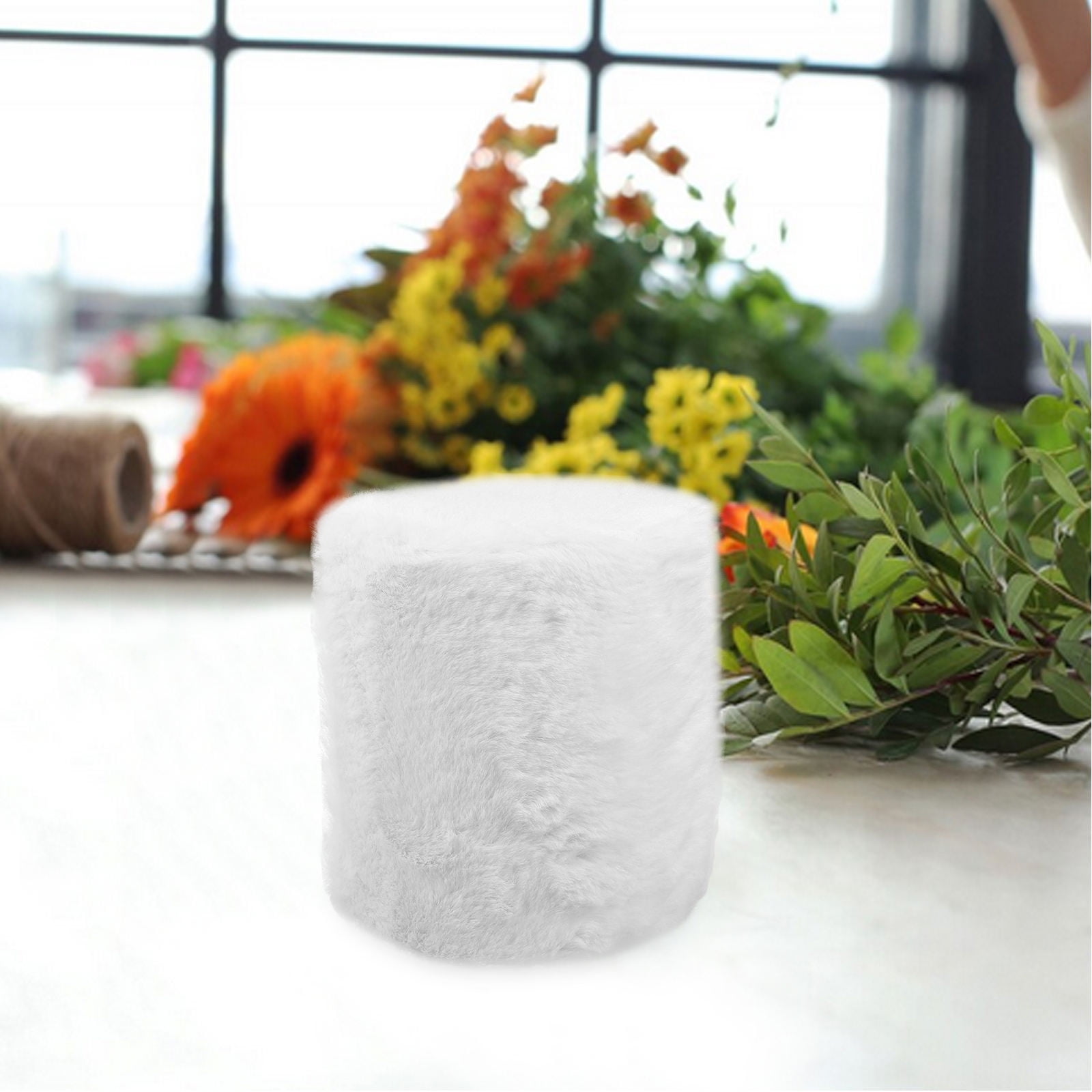 WEUVEB Round Floral Block Round Floral Foam Block White 1Pcs 7.7X7.7X7 ...