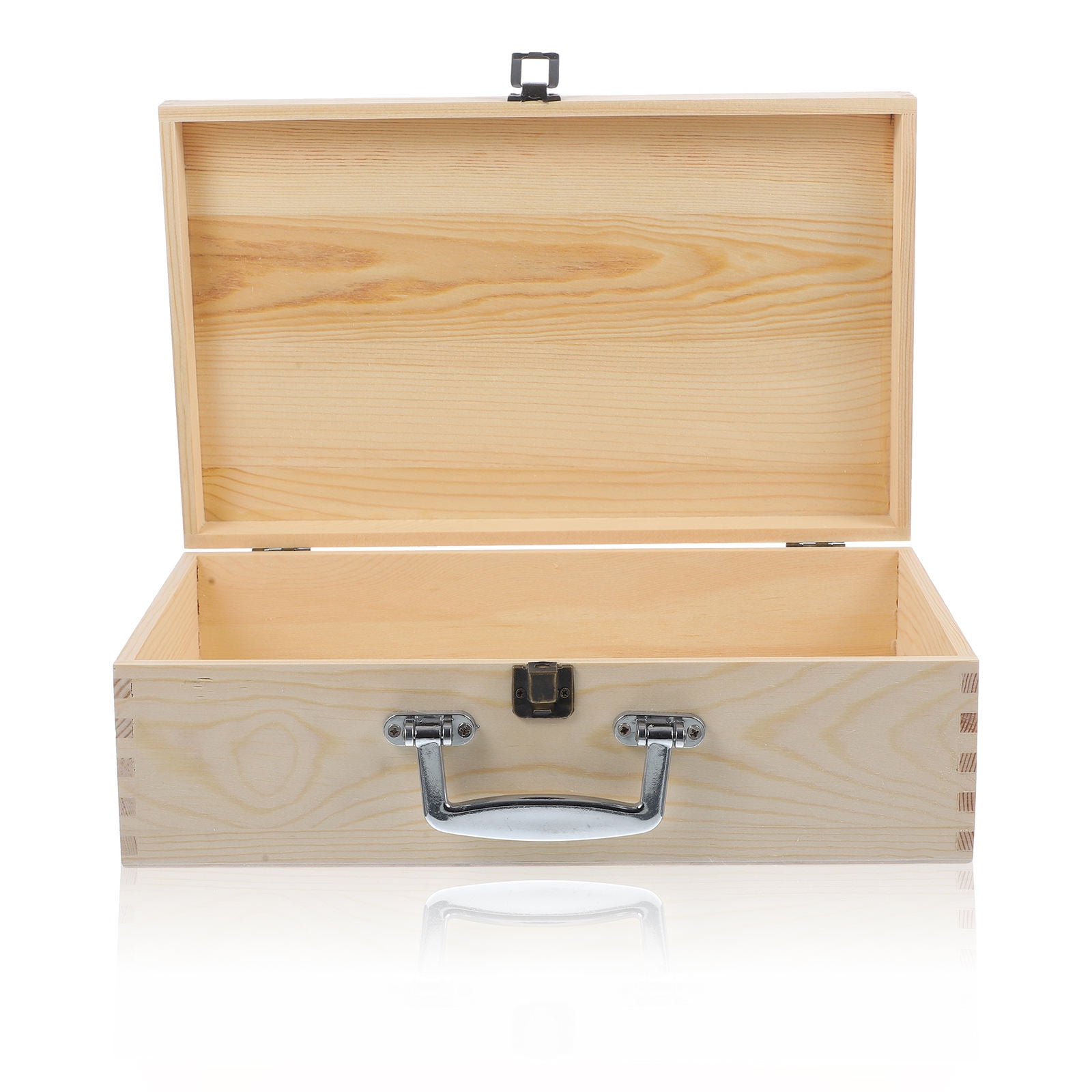 WEUVEB Practical Light Brown Wood Box with Lock for Multipurpose ...