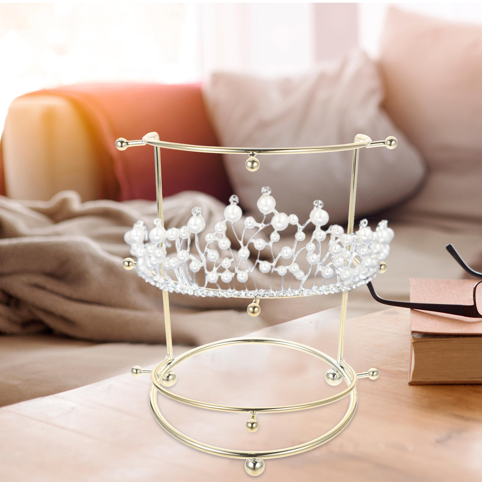 WEUVEB Desktop Crown Headband Holder Metal Stand for Hairband and ...