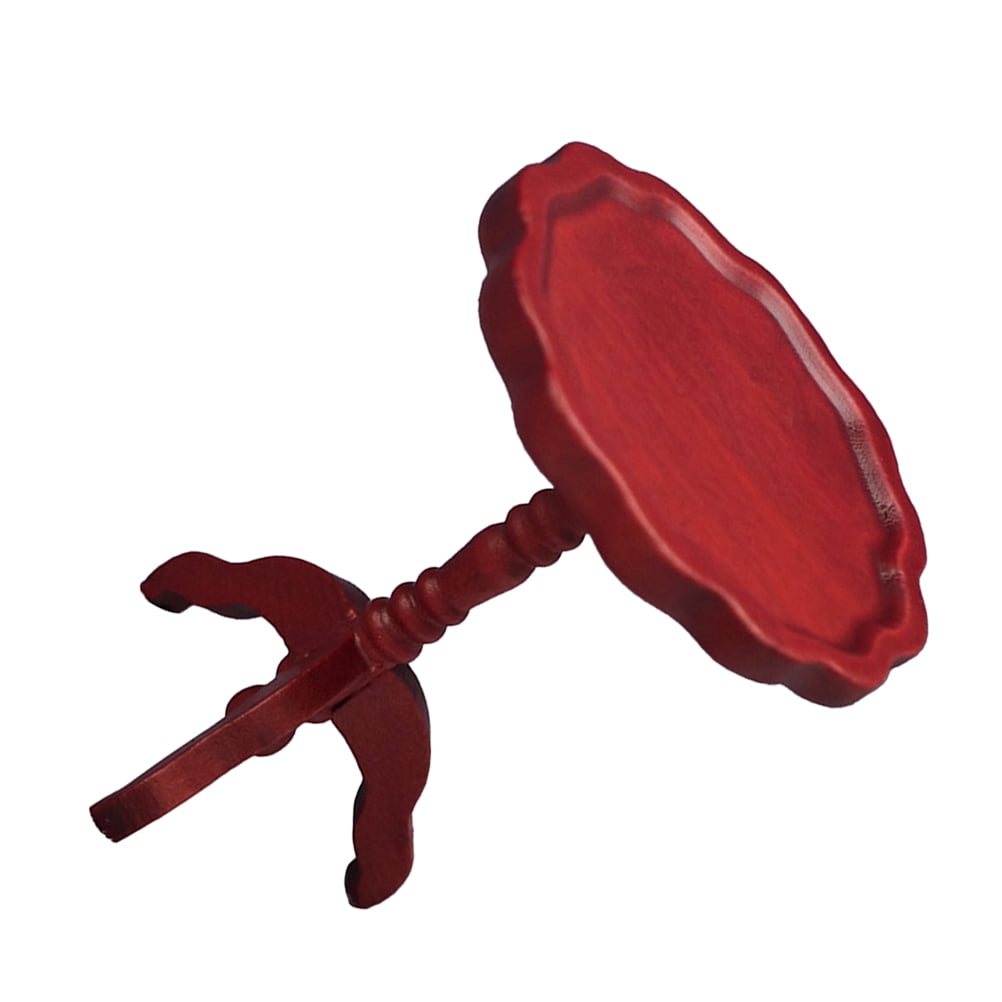 WEUVEB Mini Round Table Red Wood 1Pack - Walmart.com