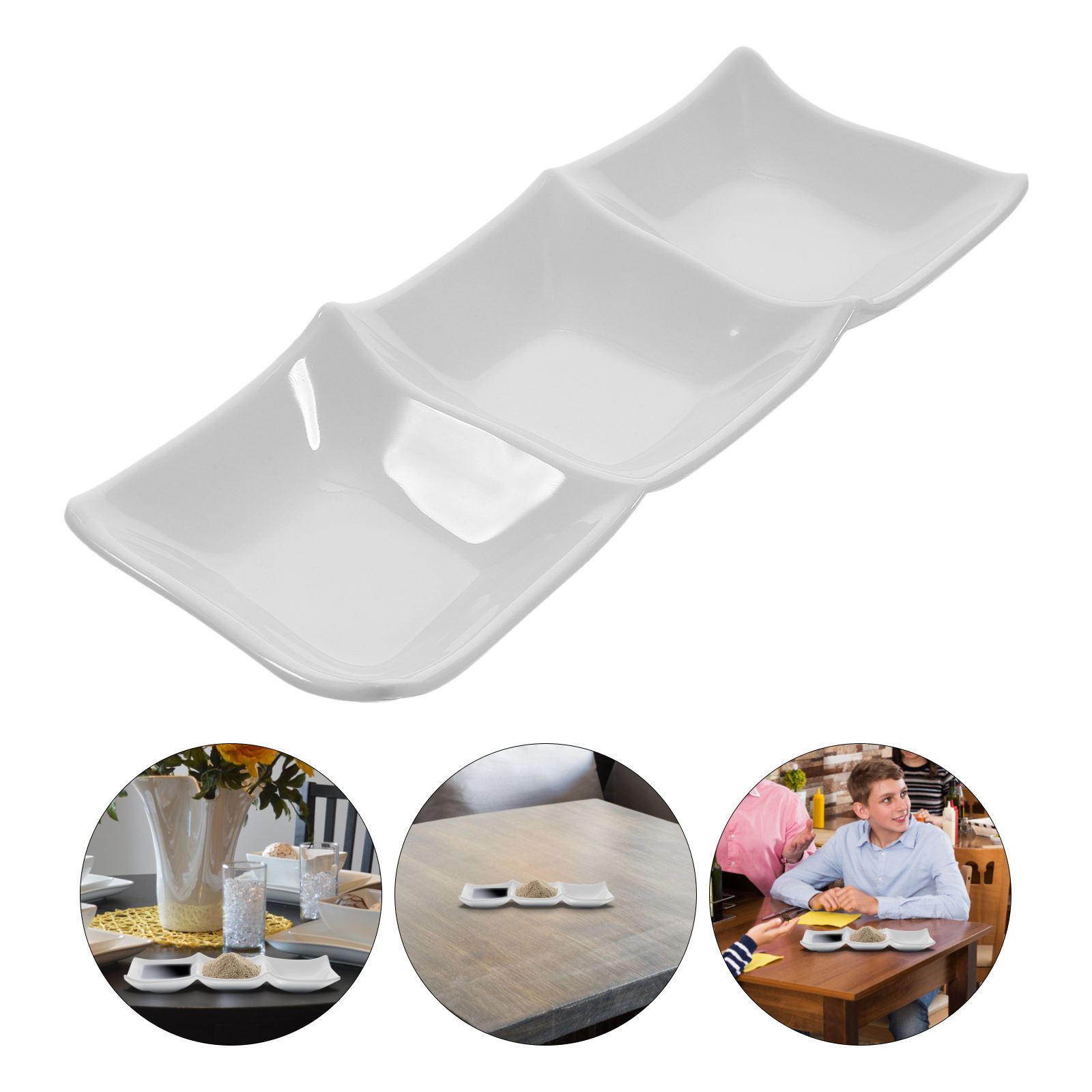 WEUVEB Divided Dish Three-Grids Appetizer Serving Dish 1Pcs - Walmart.com