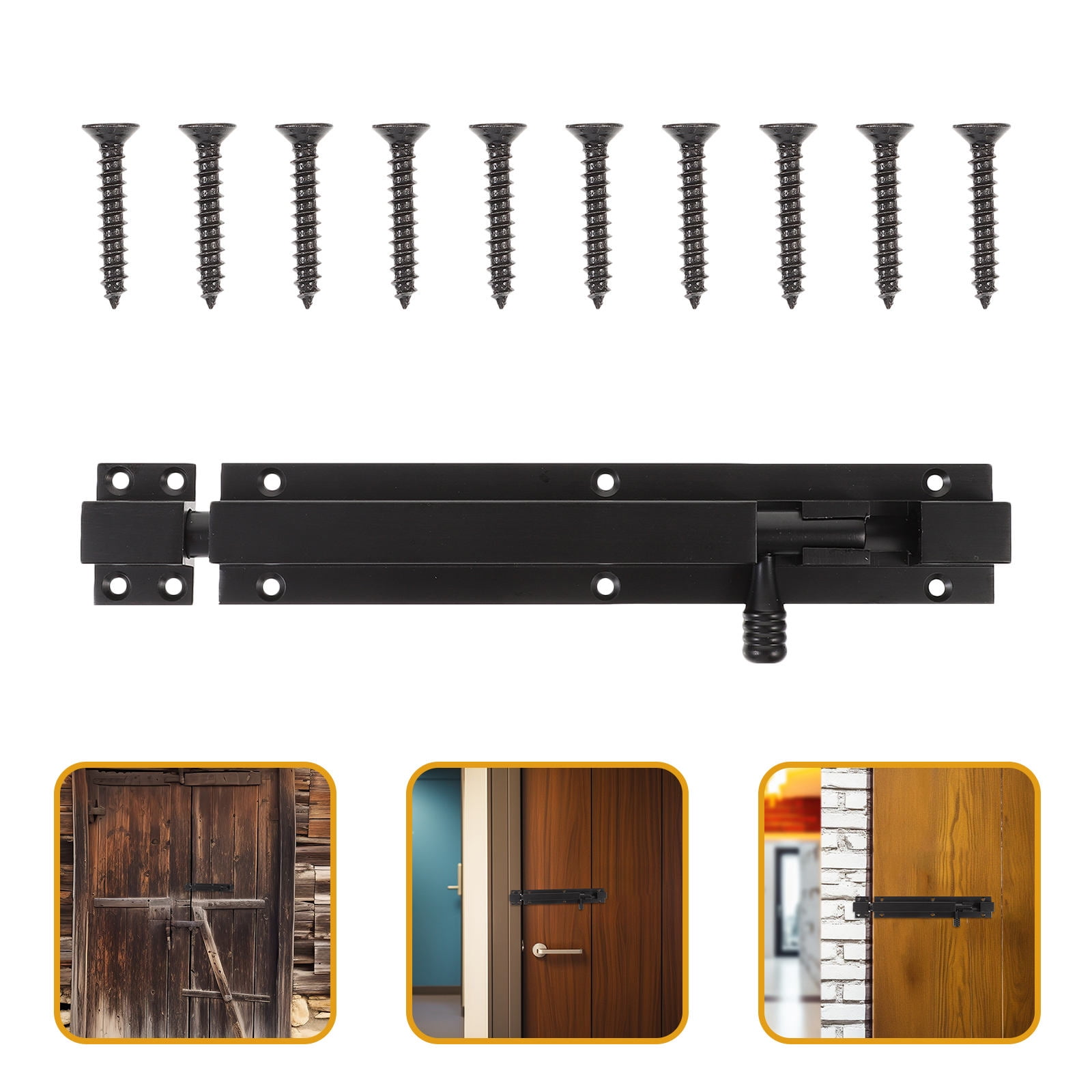 WEUVEB 1Set Black Aluminum Alloy Door Latch Bolt for Home Security ...