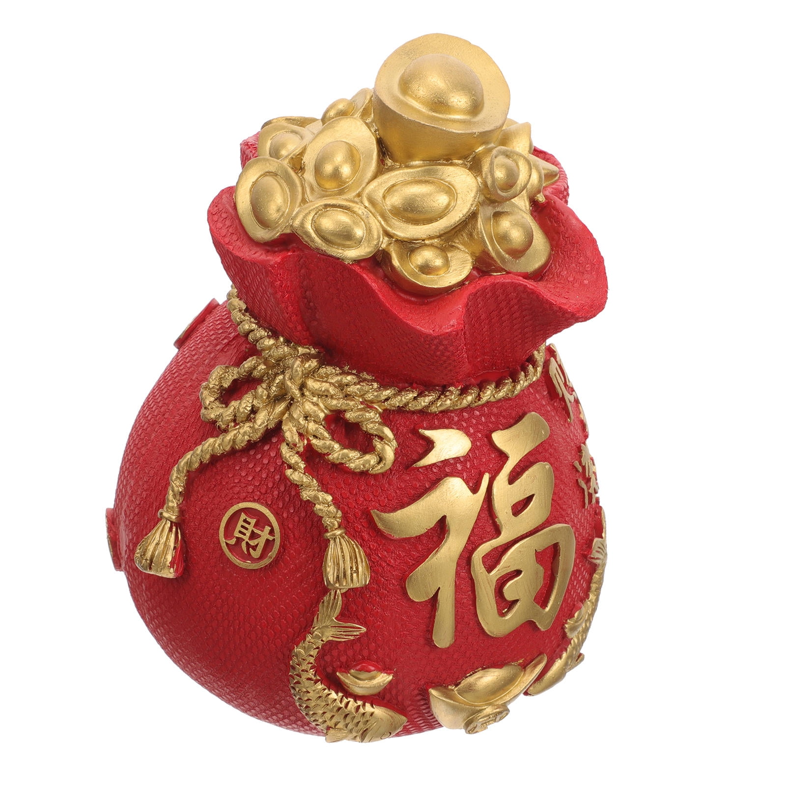 WEUVEB 1Set Cute Money Bank Red Resin Fortune Bag Shape For People ...
