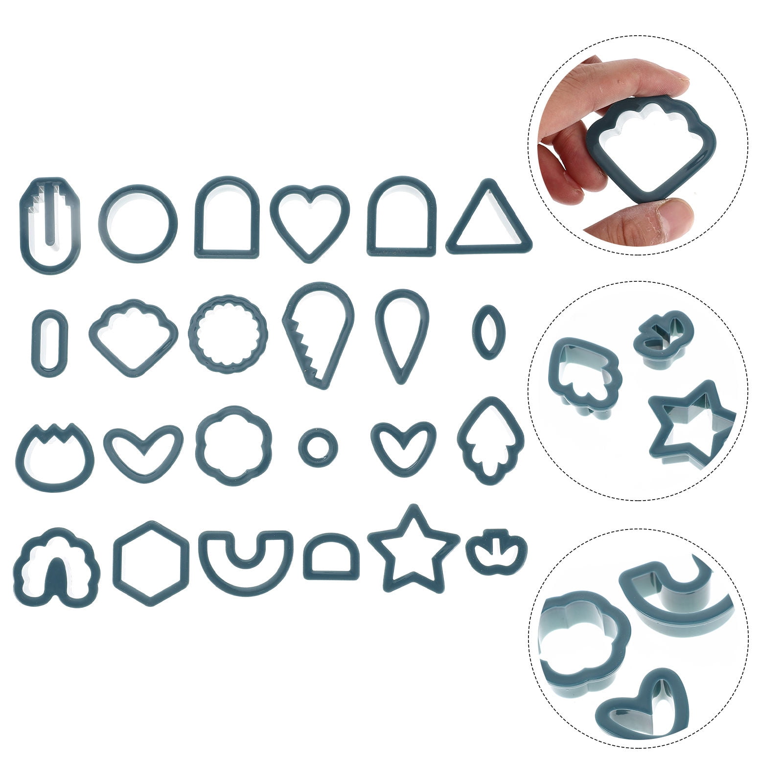 WEUVEB 1Set Plastic Clay Cutters for Clay Earring Making Supplies Dark ...