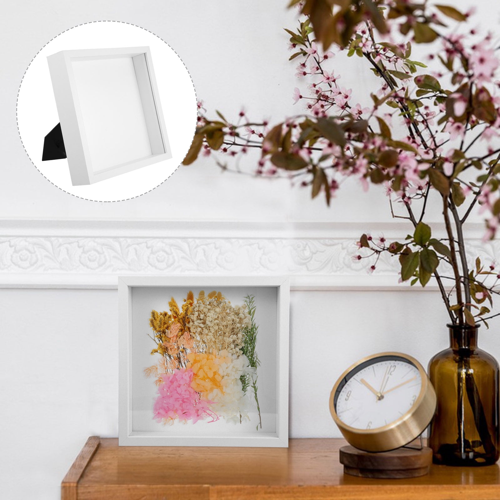 WEUVEB Flower Decorative Frame Photo Frame White Density Board 1Pack 8 ...
