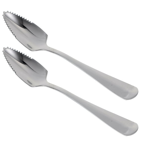 WEUVEB 2 Pcs Silverware Grapefruit Spoons With Serrated Edge For Adults ...