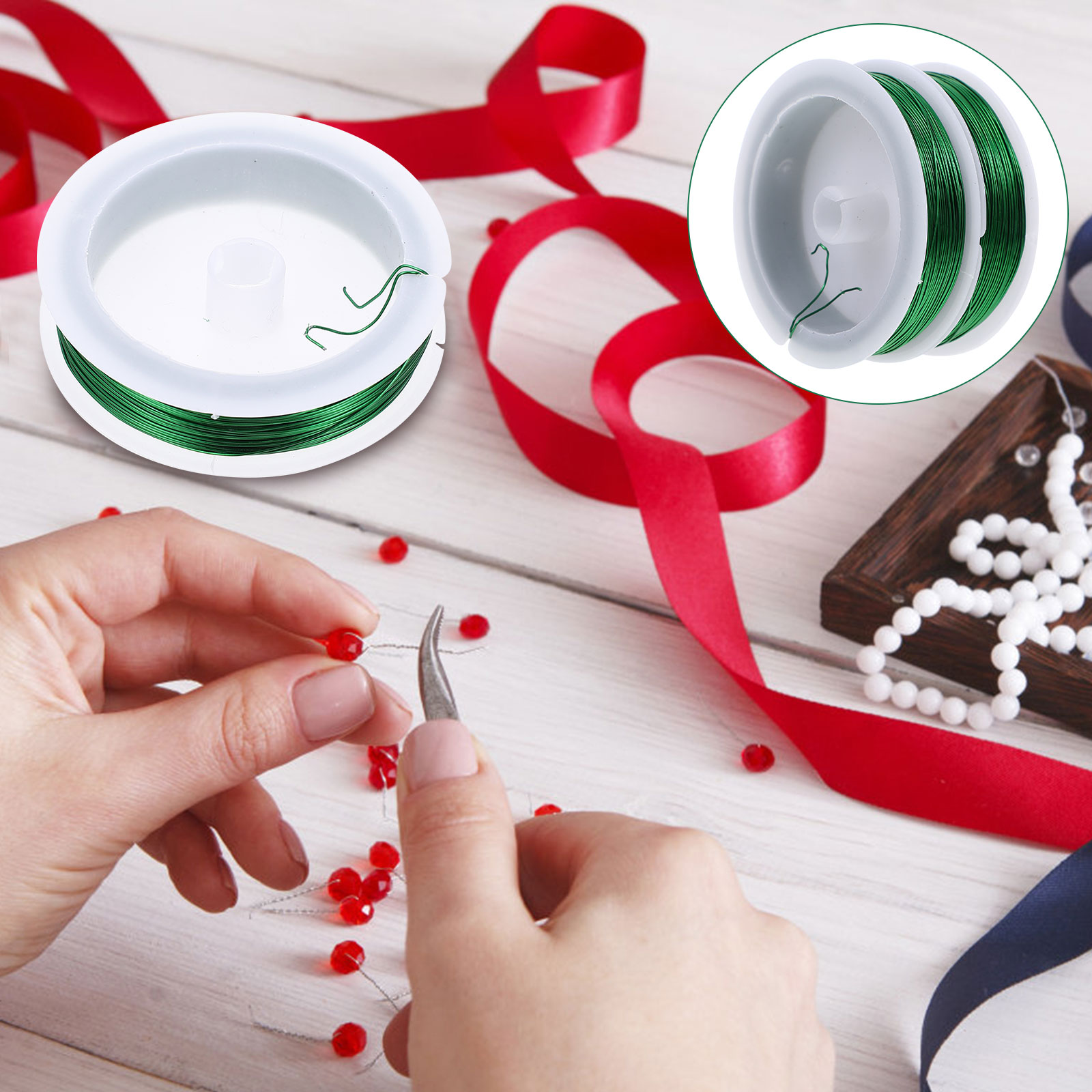 WEUVEB 2 Rolls Crafting Wire for Jewellery Making and DIY Projects ...