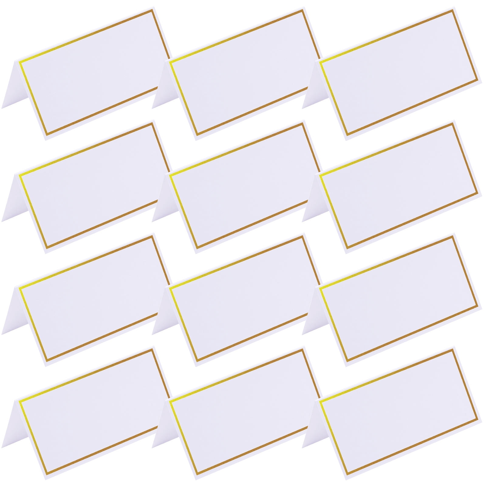 WEUVEB 20 Pcs Party Place Cards Paper Golden for Engagement Parties ...