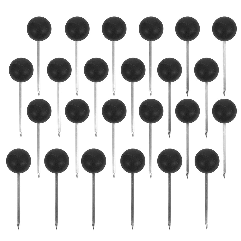 WEUVEB 200Pcs Small Push Pins Sleek Design Large Head Black For ...