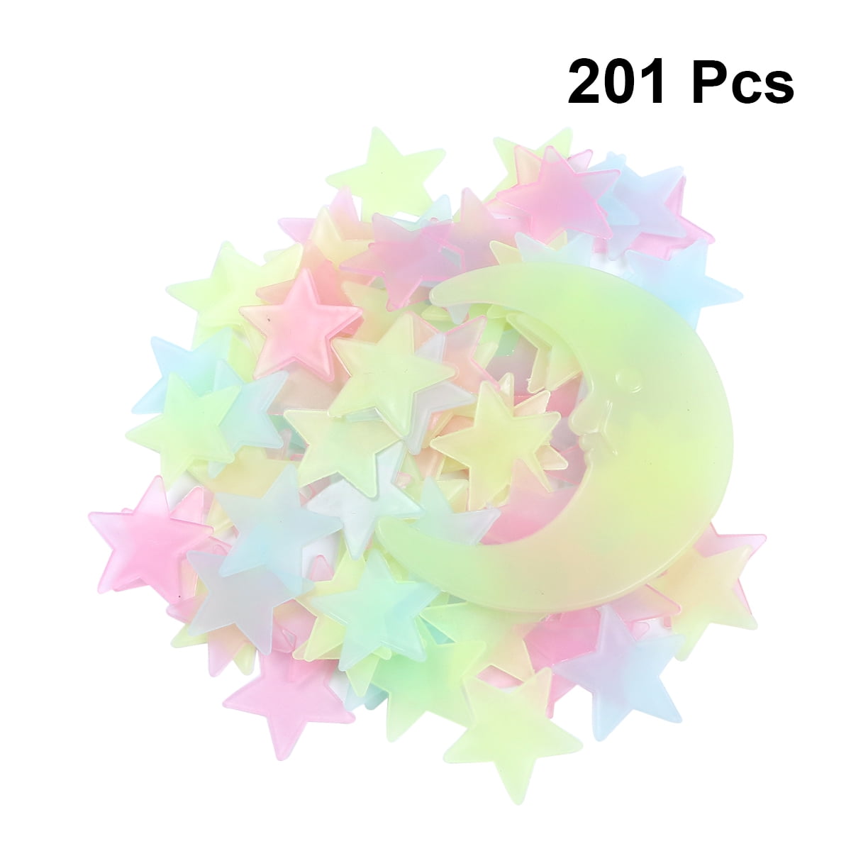WEUVEB 201pcs Glowing Stars Ceiling Sticker Material for Wall Decor ...