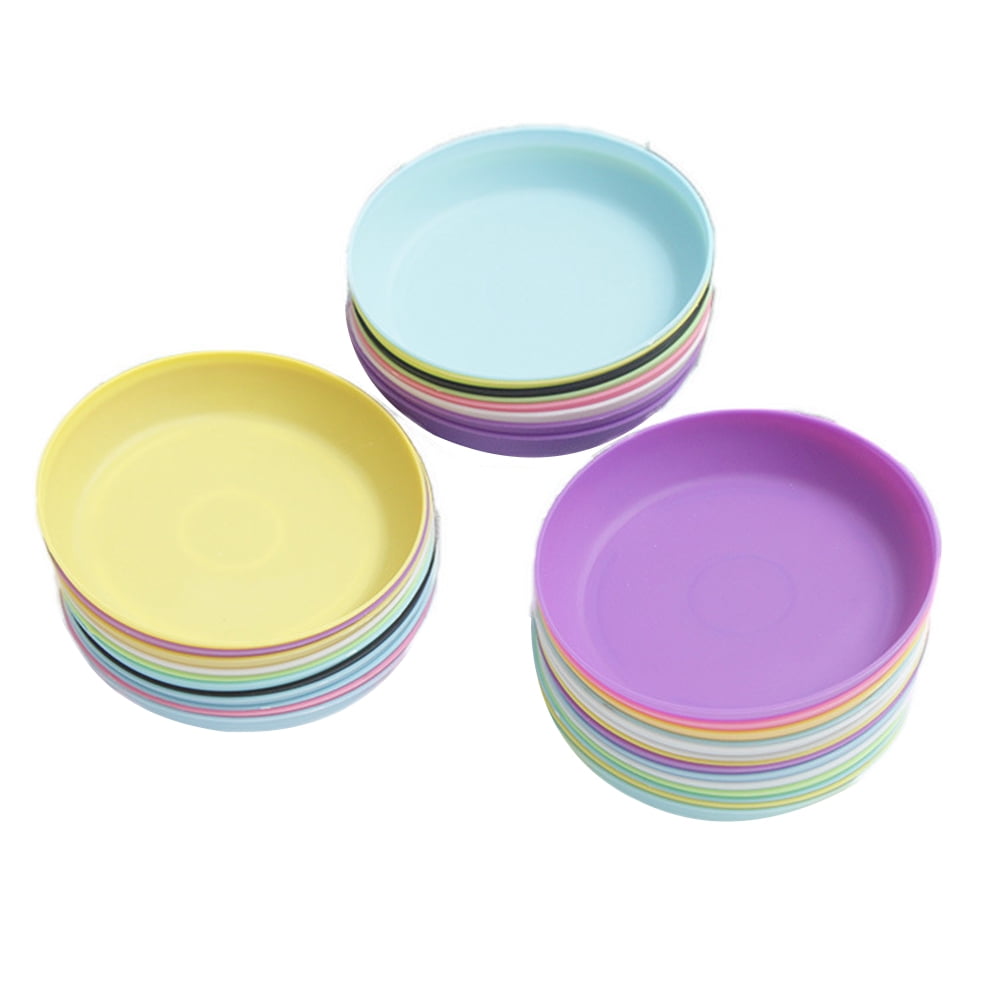 WEUVEB 20Set Water Plate Round Plastic for Indoor Use - Walmart.com