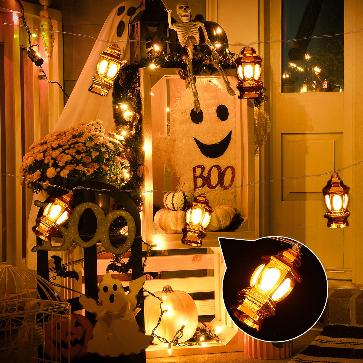 WEUVEB 20Pcs Kerosene Shape String Light Plastic Decoration LED ...