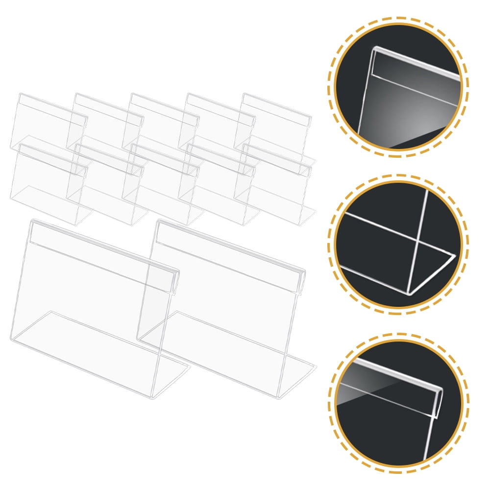 WEUVEB 20Pcs L Shaped Acrylic Table Sign Holders for School and Bar ...