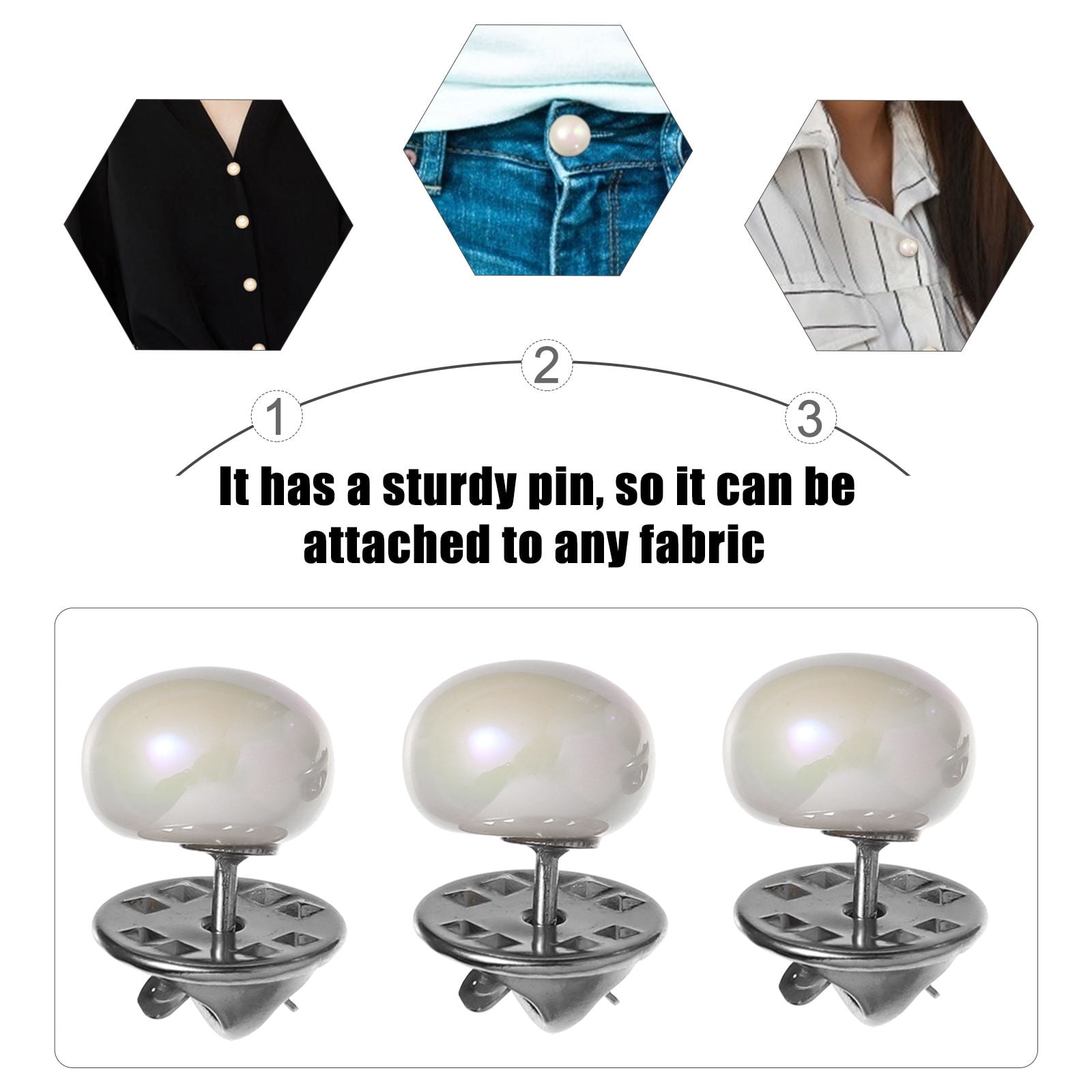 WEUVEB 20Pcs Metal Round Button Assorted Color No Sew Instant Buttons ...