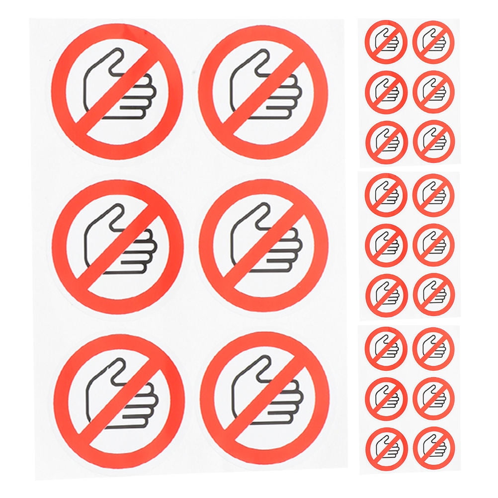 WEUVEB Do Not Touch Warning Stickers Self Adhesive Safety Signs for ...