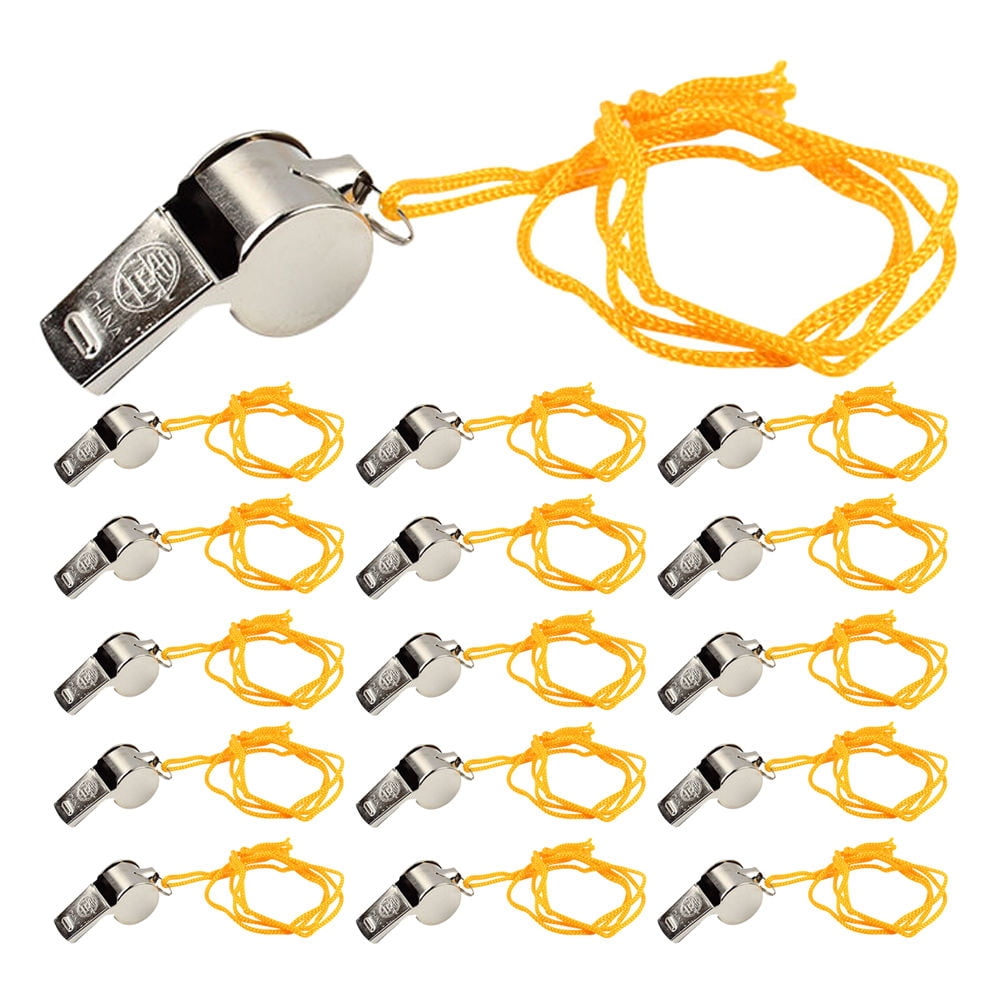 WEUVEB 24Pcs Durable Metal Silver Whistles for Coaching Referee ...