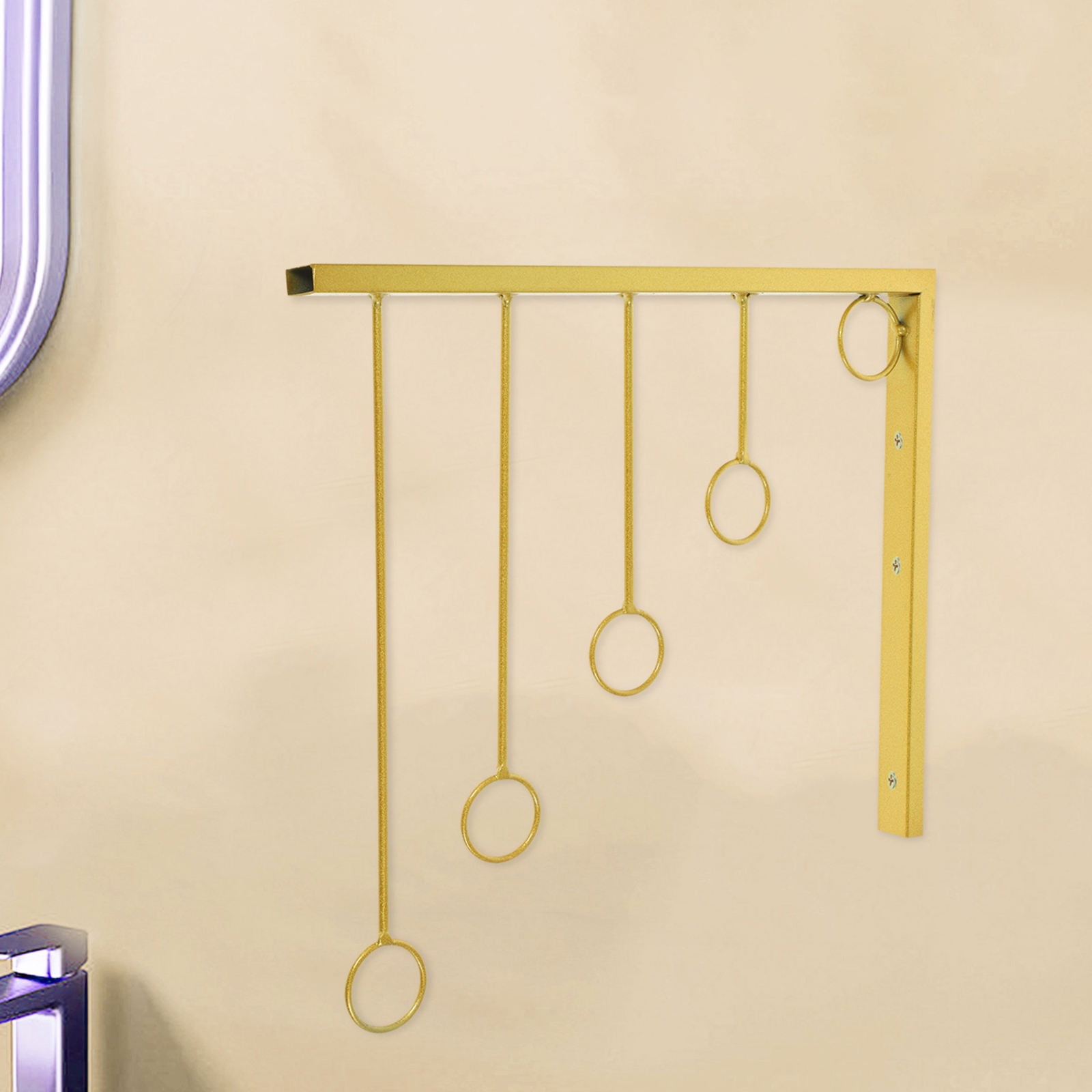 WEUVEB 26Pcs Wall Hook Ring Hanger Golden Iron Clothes Drying And ...
